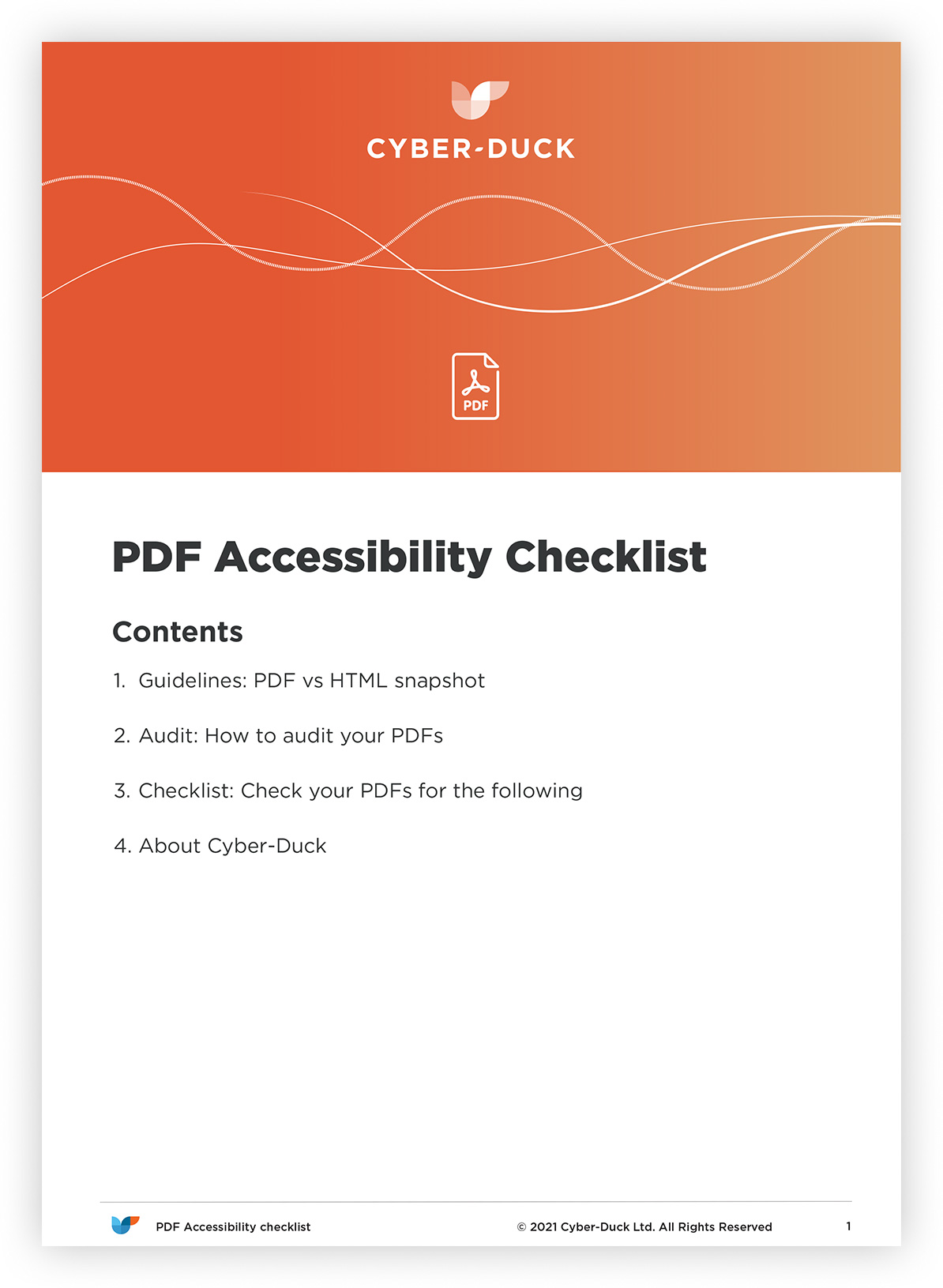 The PDF Accessibility Checklist from Cyber-Duck The PDF Accessibility Checklist from Cyber-Duck